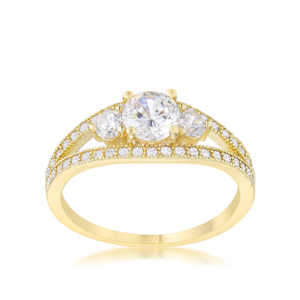 Genna 1.1ct CZ 14k Gold Delicate Classic Ring - J GOODIN